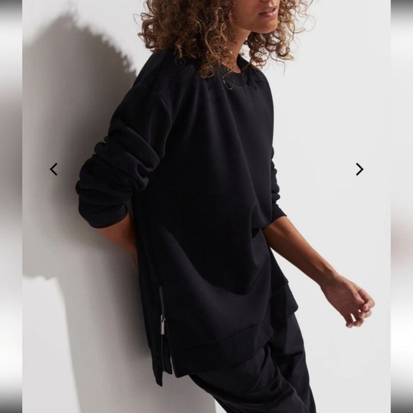 Varley | Sweaters | Varley Mae Boyfriend Sweat Side Zip Sweater In ...